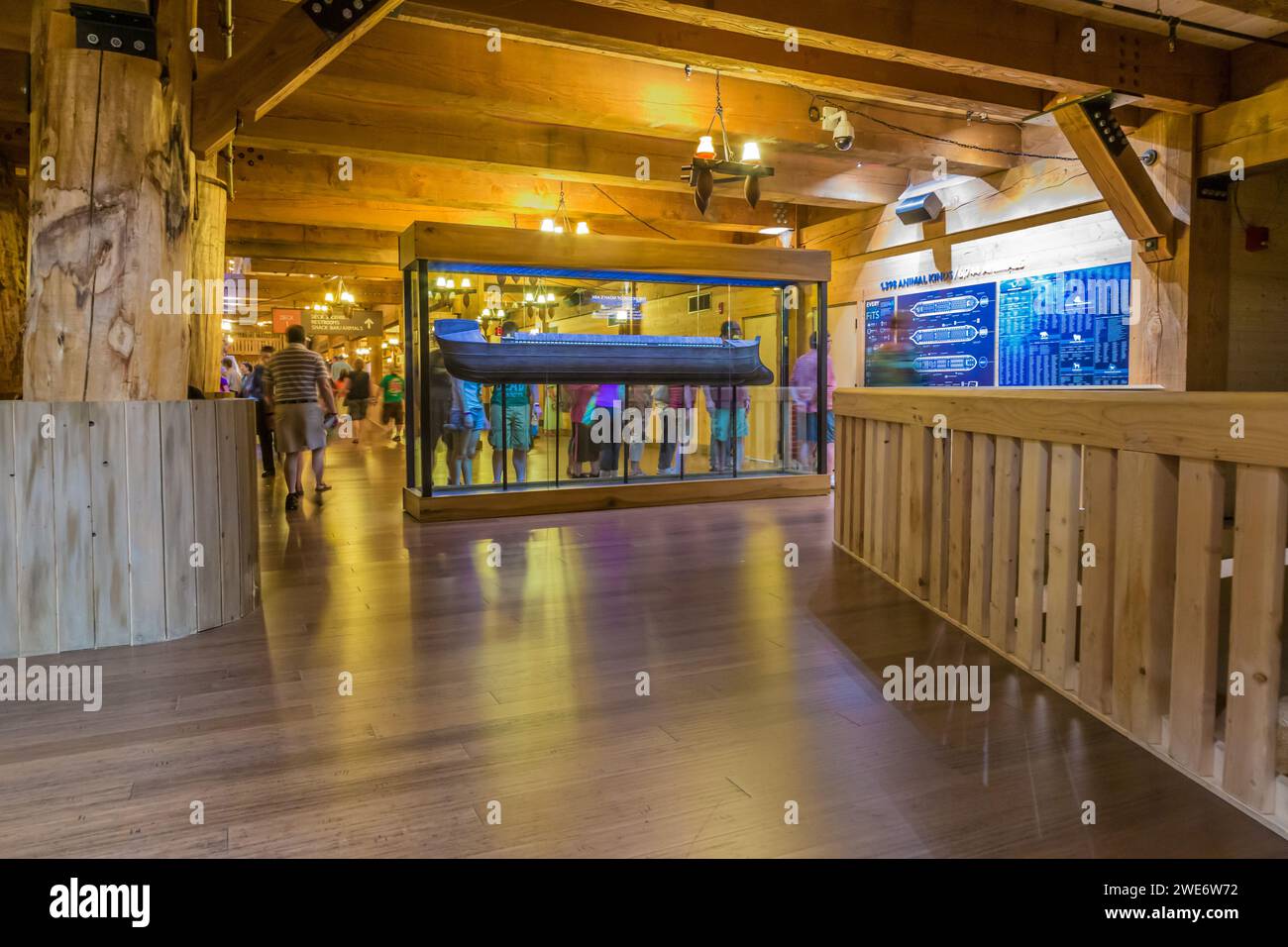 Display inside the life-size replica of Noah's Ark at the Ark Encounter ...
