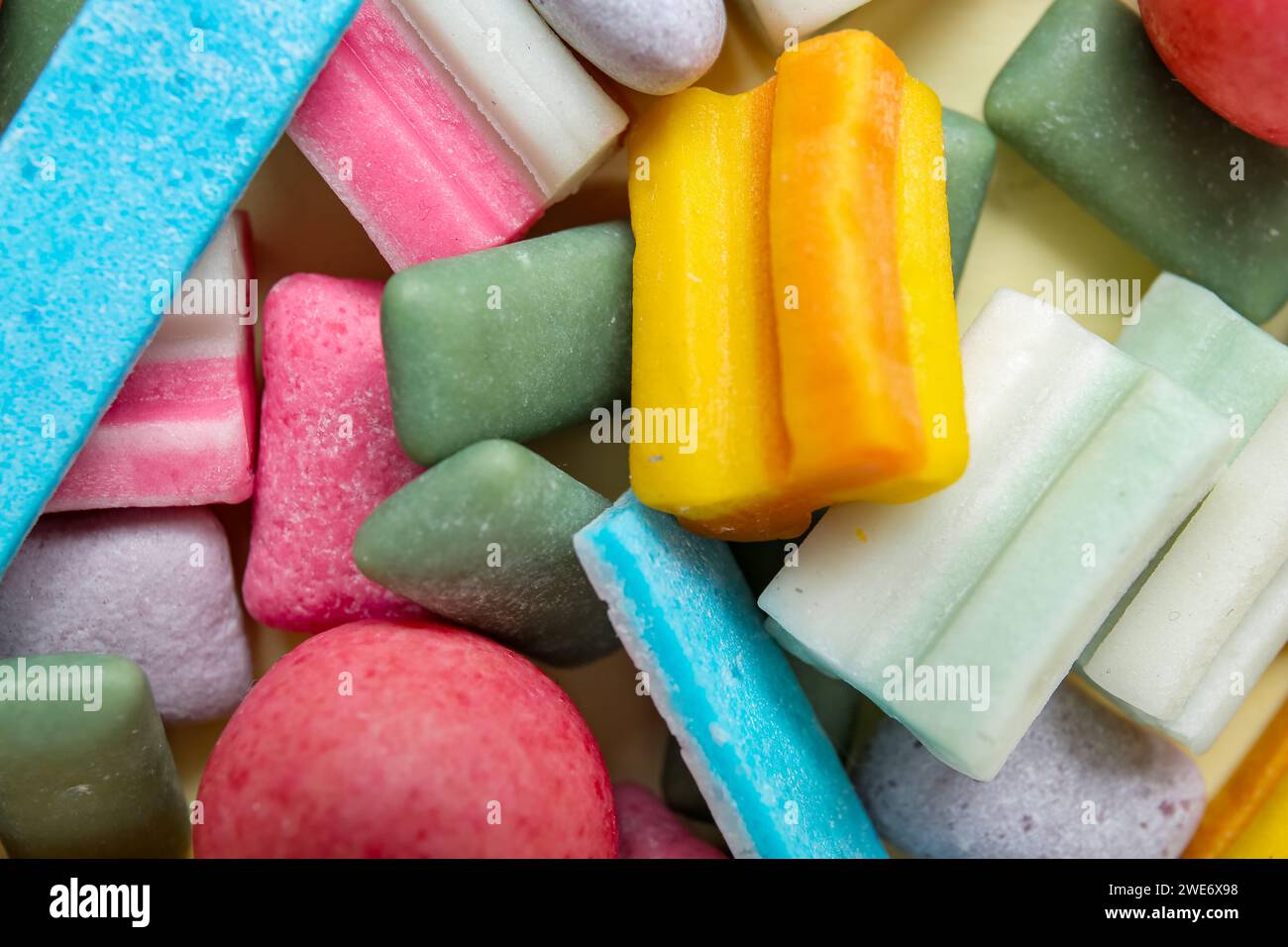 Different color chewing gums as background Stock Photo - Alamy