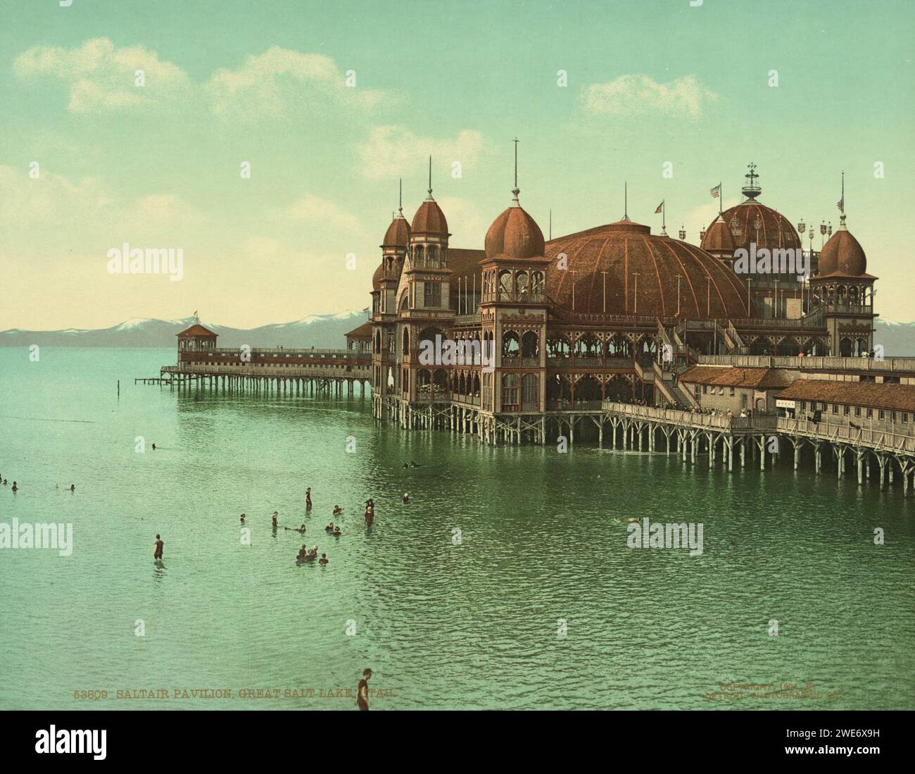 Saltair Pavilion, Great Salt Lake, Utah 1901 Stock Photo - Alamy