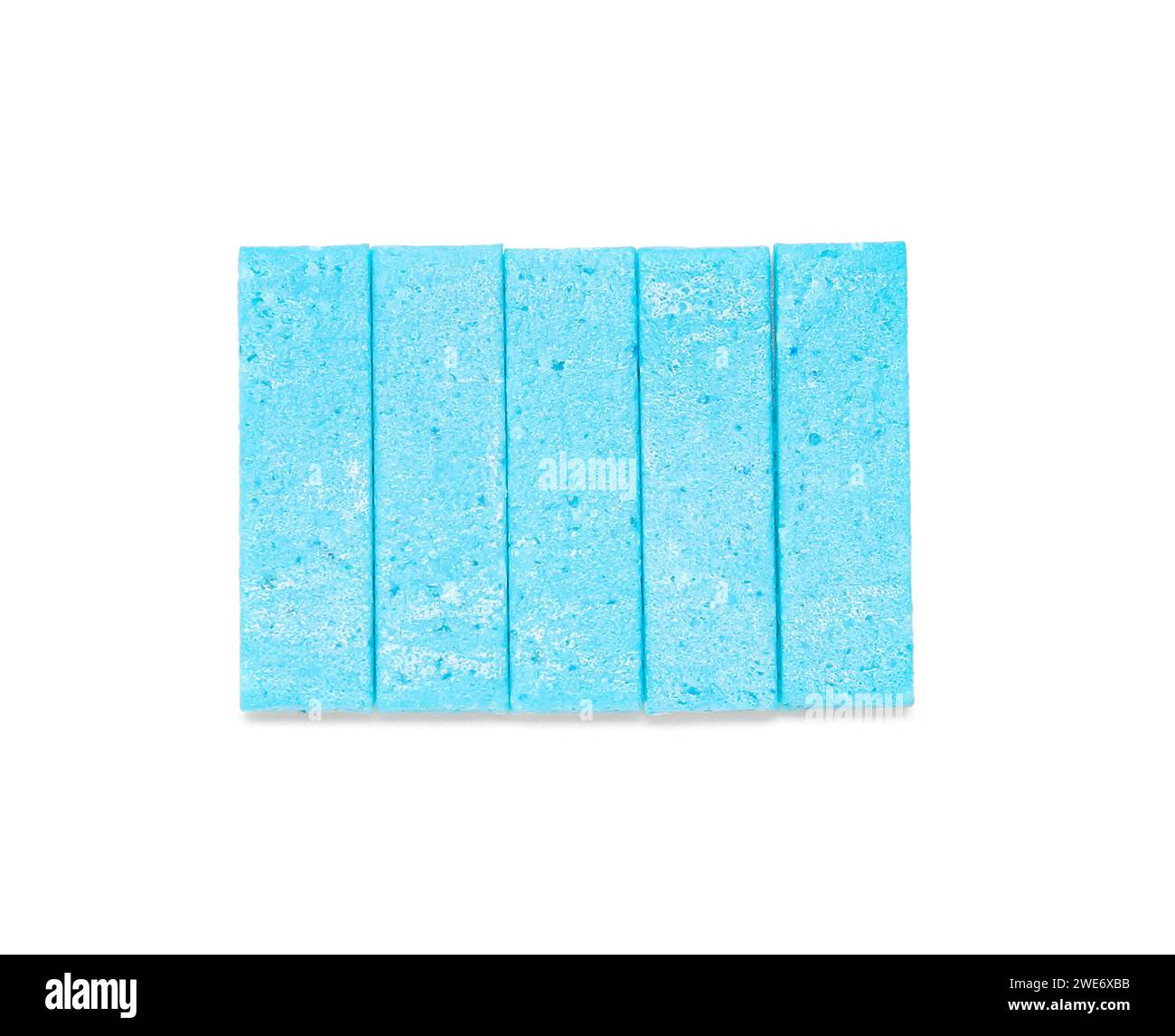 Blue chewing gums on white background Stock Photo - Alamy