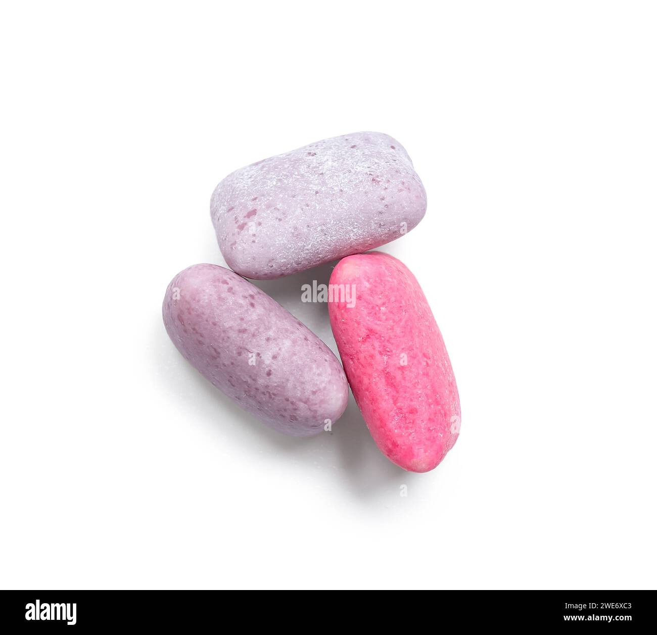 Color chewing gums on white background Stock Photo - Alamy