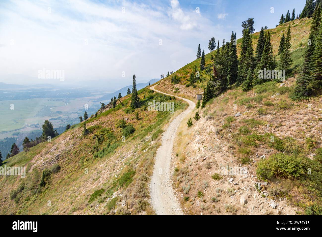 South Pass Traverse road on side of Rendezvous Mountain as seen from ...