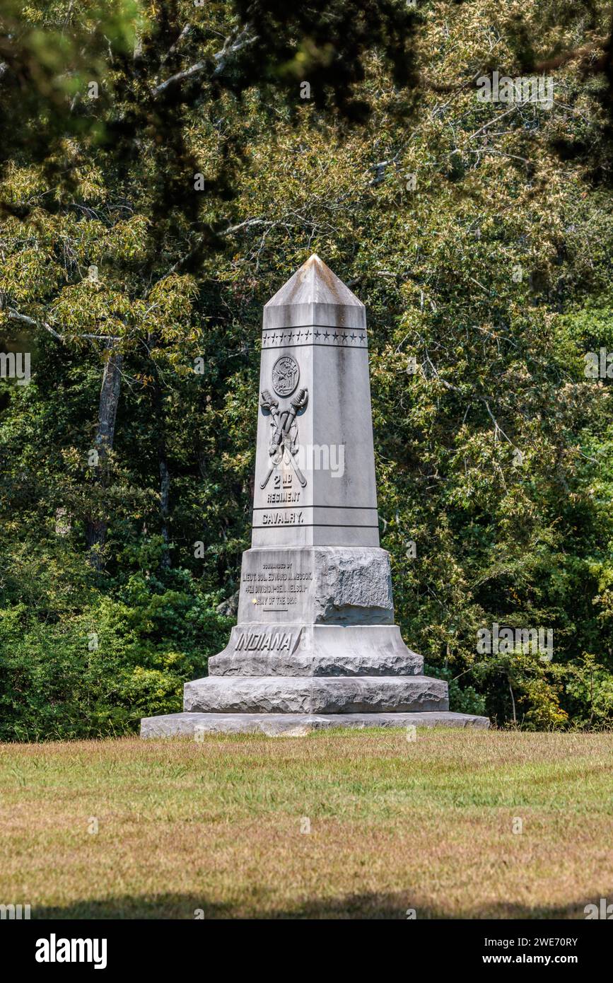 Army of the Ohio memorial marker for Indiana at Shiloh Military Park in ...