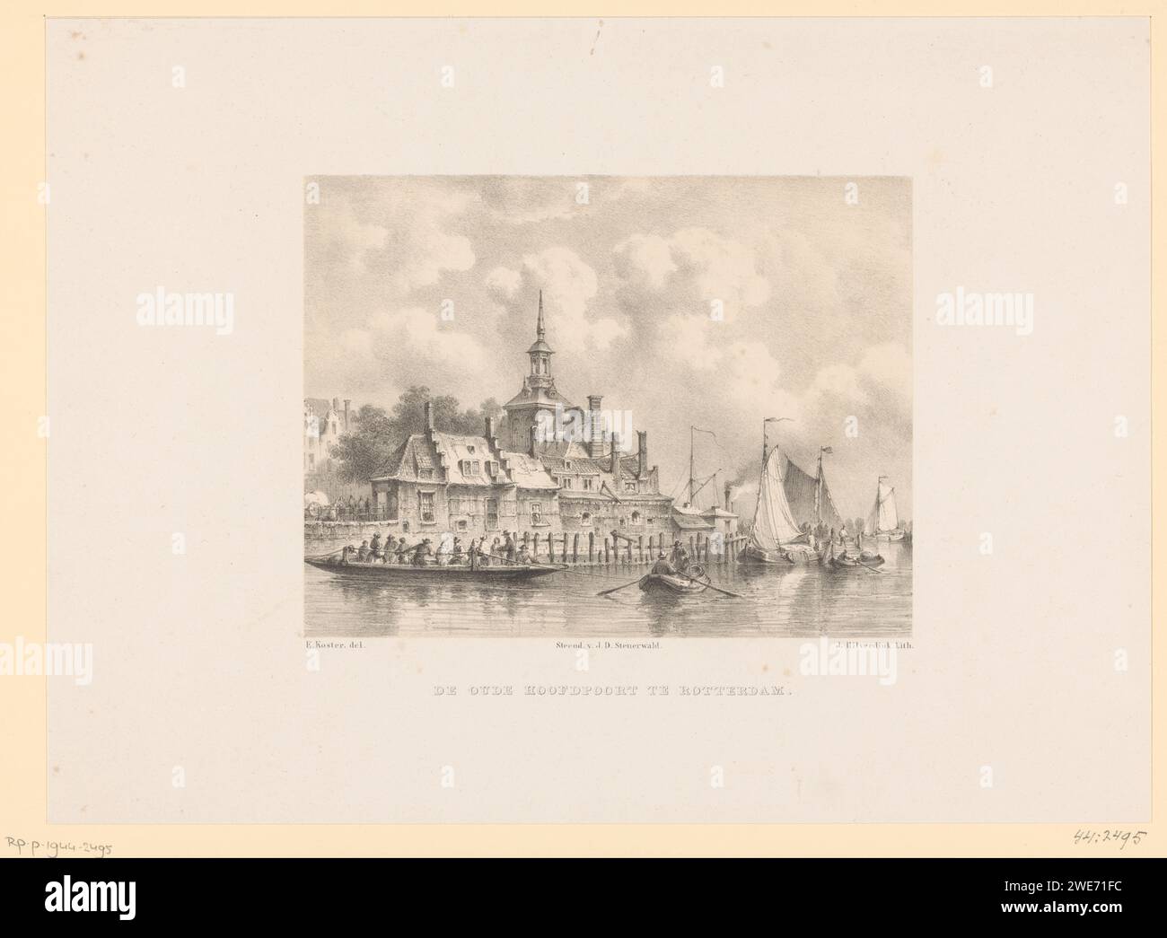 View of the Old Hoofdpoort in Rotterdam, Johannes Hilverdink, after ...