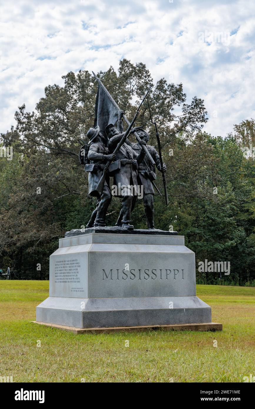 Monument to commemorate the Mississippi Sixth Infantry's losing battle ...