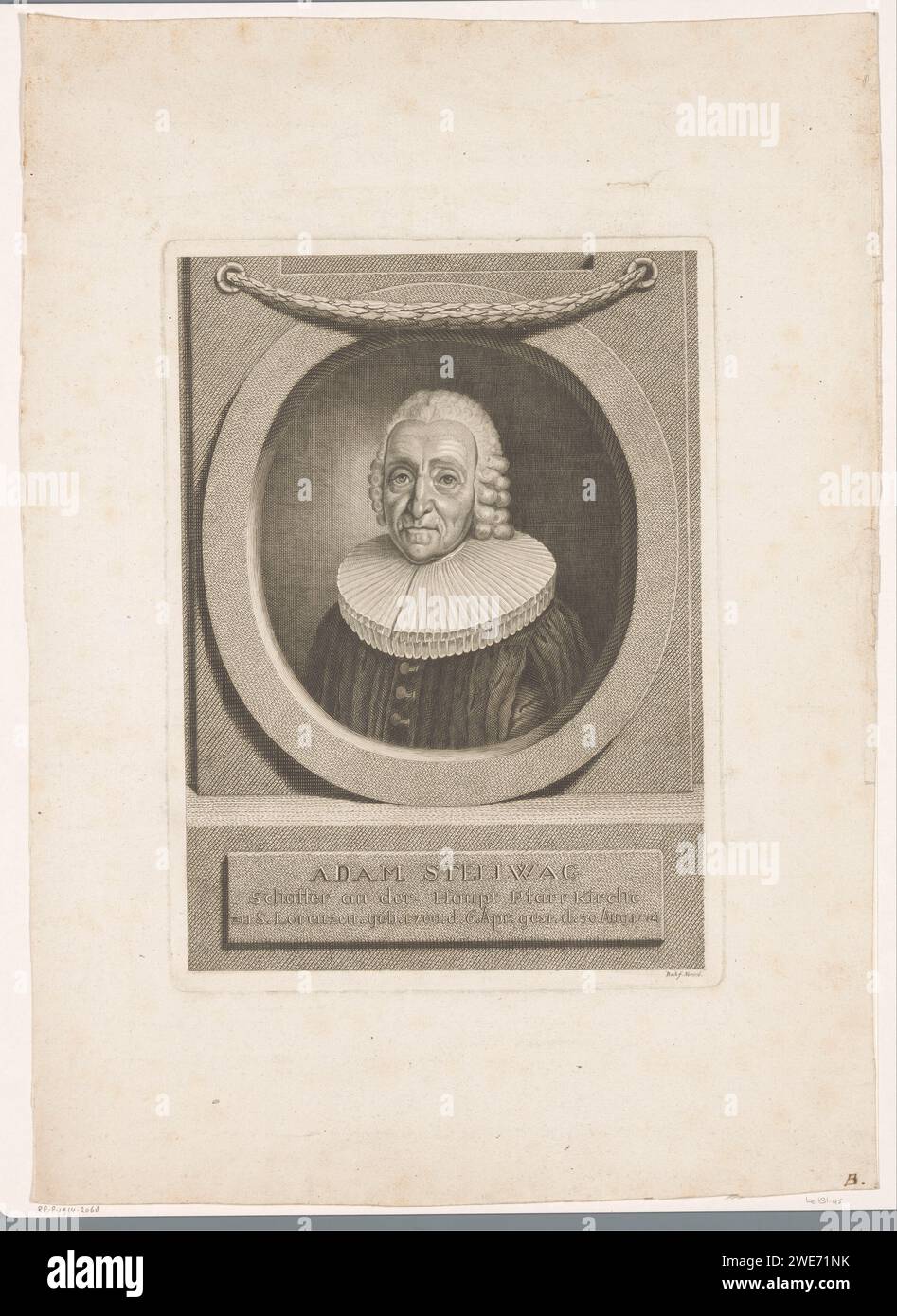 PortraT van Adam Stellwaag, Christoph Wilhelm Bock, after Karl Johann ...