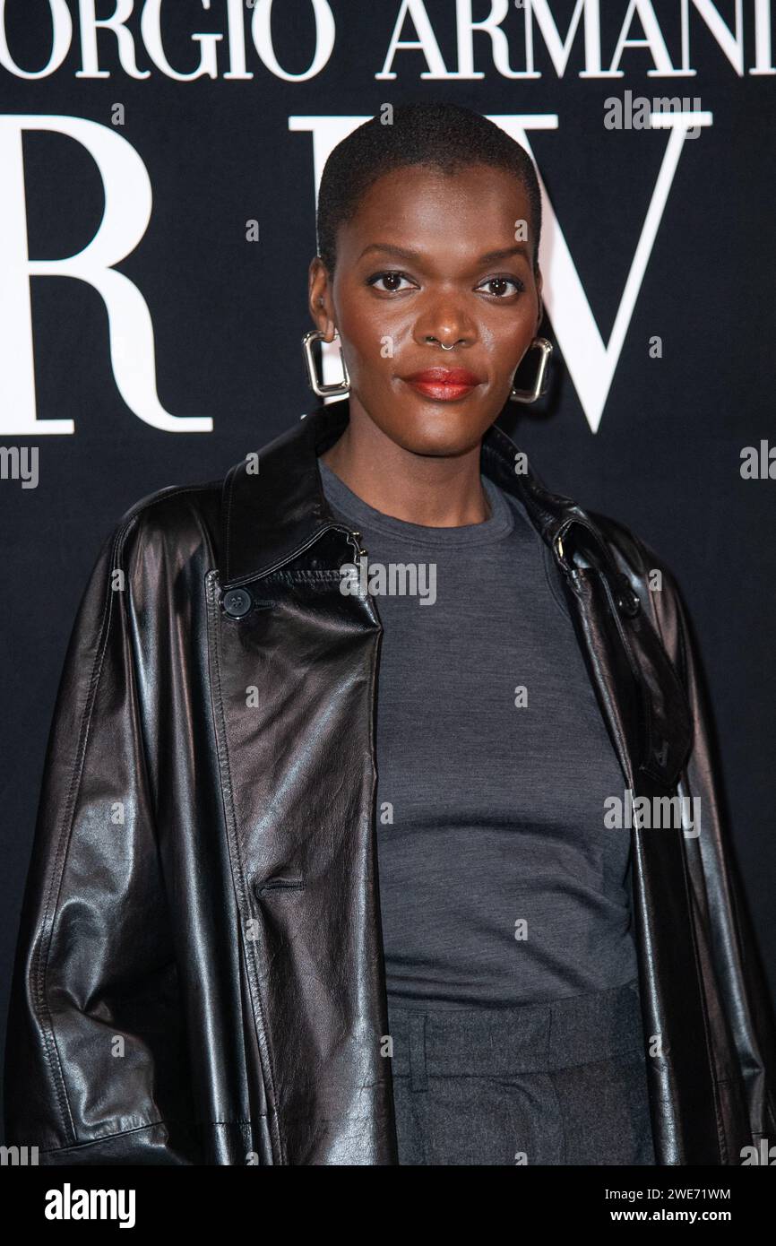 Paris, France. 23rd Jan, 2024. Sheila Atim attending the Giorgio Armani ...