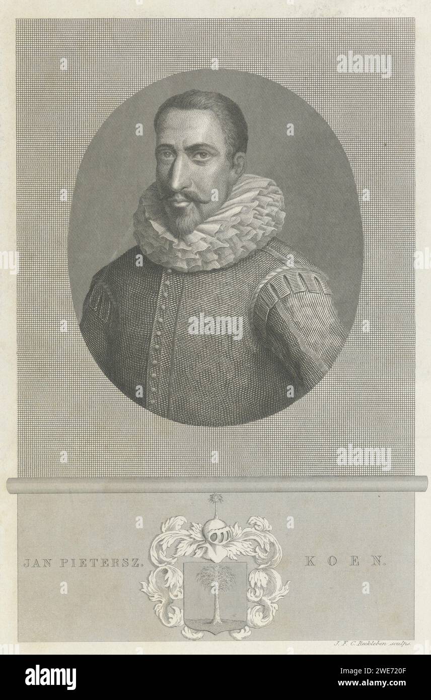 Portrait of Jan Pietersz Coen, Jan Frederik Christiaan Reckleben, 1855 ...