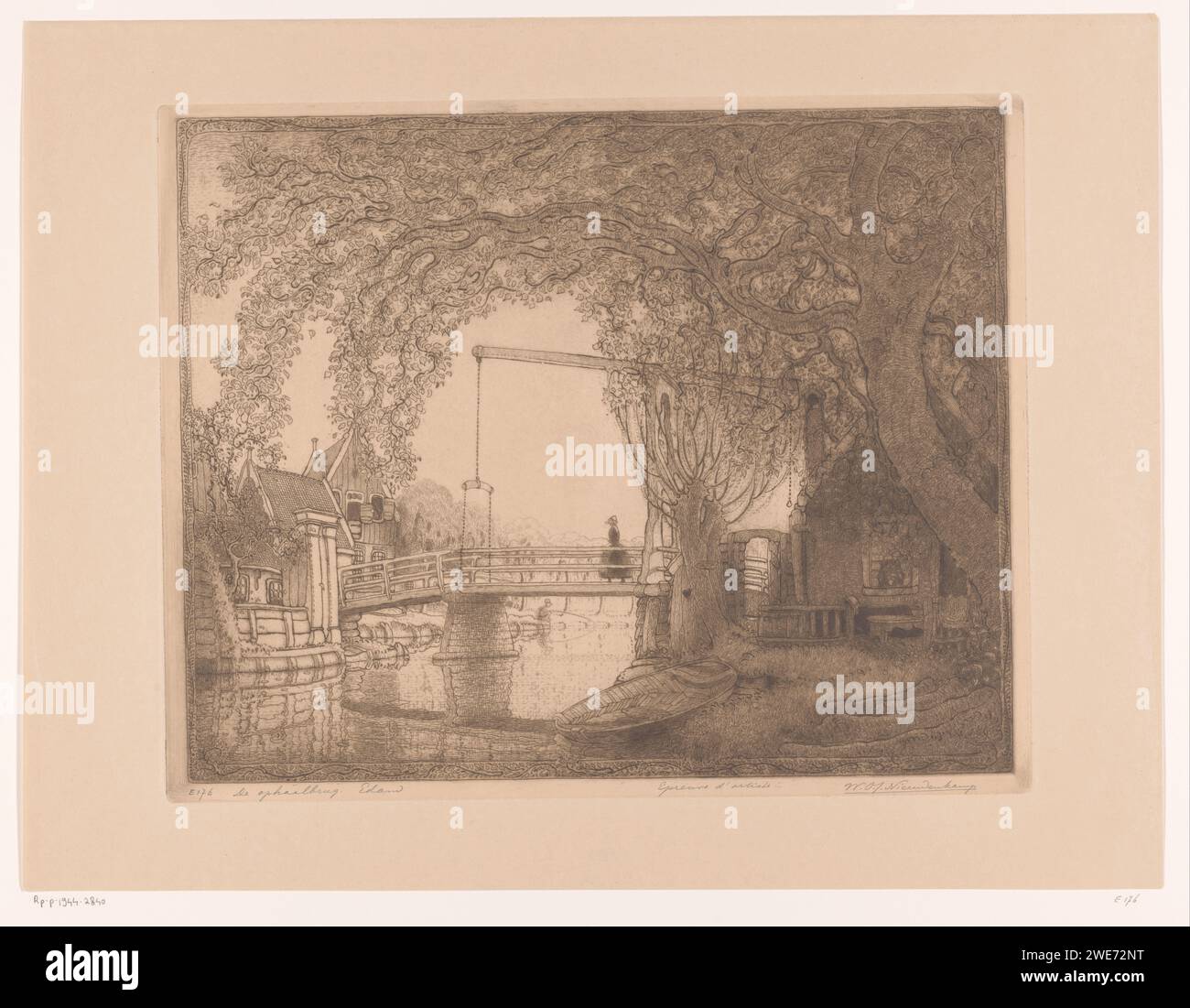 De drawbridge Edam, Wijnand Otto Jan Nieuwenkamp, 1916 print Japanese ...