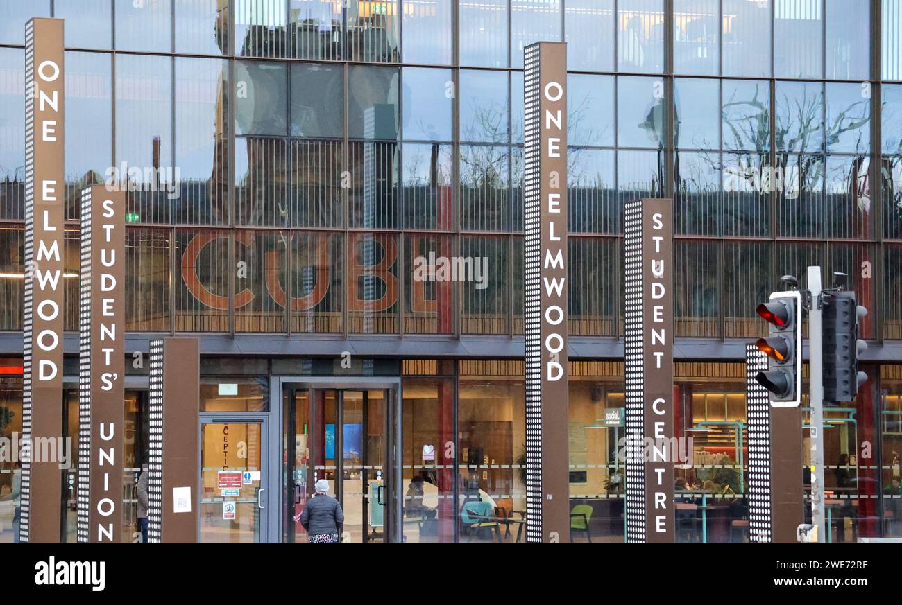 Modern building exterior Queen's University Belfast Students Union and Student Centre One ...