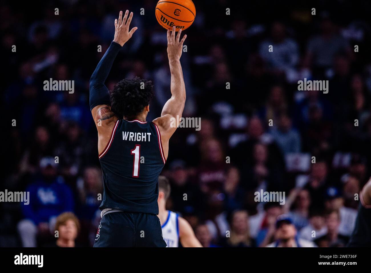 Columbia, SC, USA. 23rd Jan, 2024. South Carolina Gamecocks guard ...
