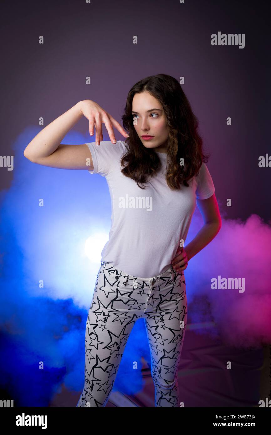 Teen girl color background hi-res stock photography and images - Alamy
