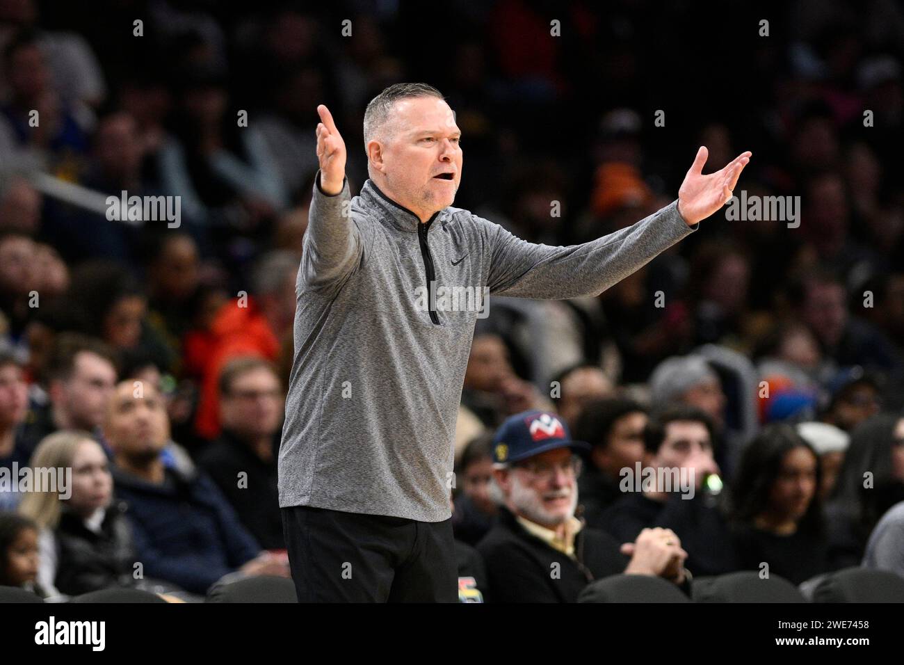 Denver Nuggets head coach Michael Malone in action during the second ...