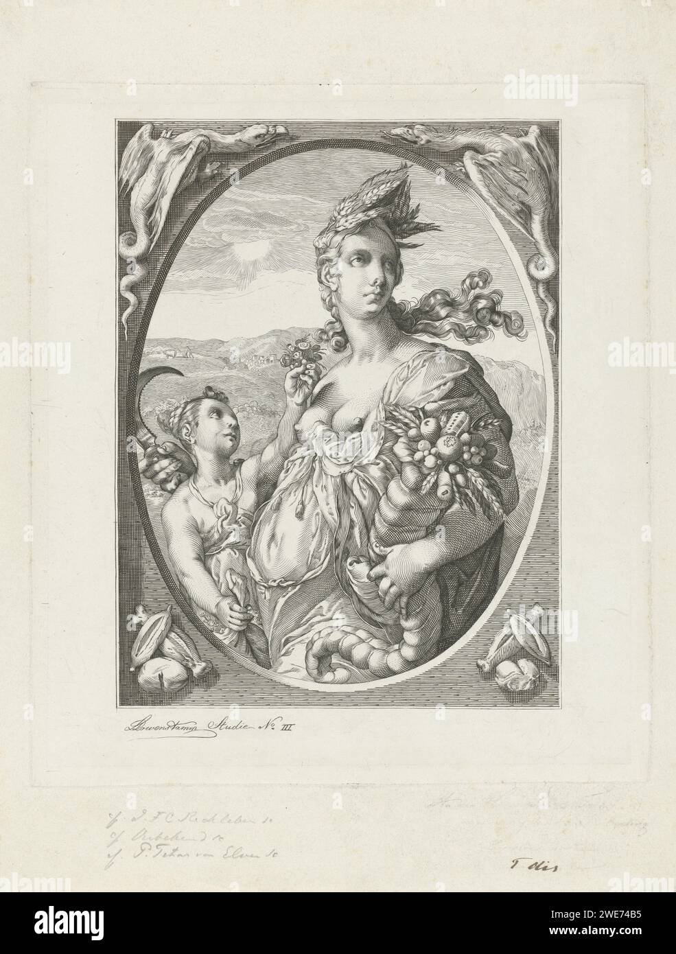 Ceres, Leopold Löwenstam, 1852 - 1898 print Ceres with a crown of ...
