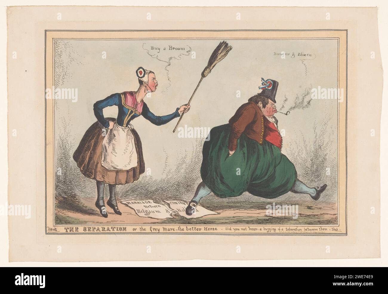 Cartoon on the separation between the Netherlands and Belgium, 1830 ...