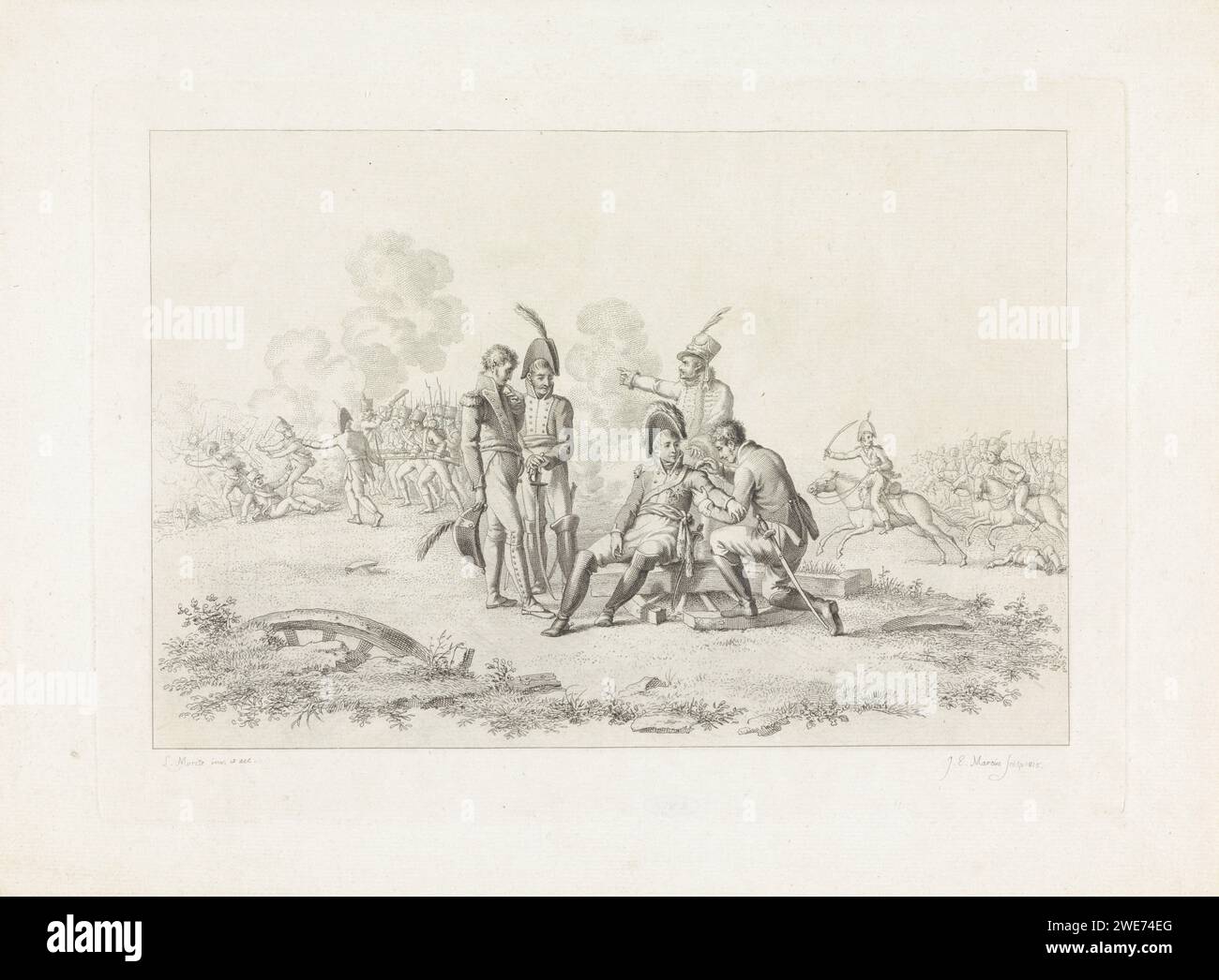 Prince of Orange is injured during the Battle of Waterloo, 1815, Jacob ...
