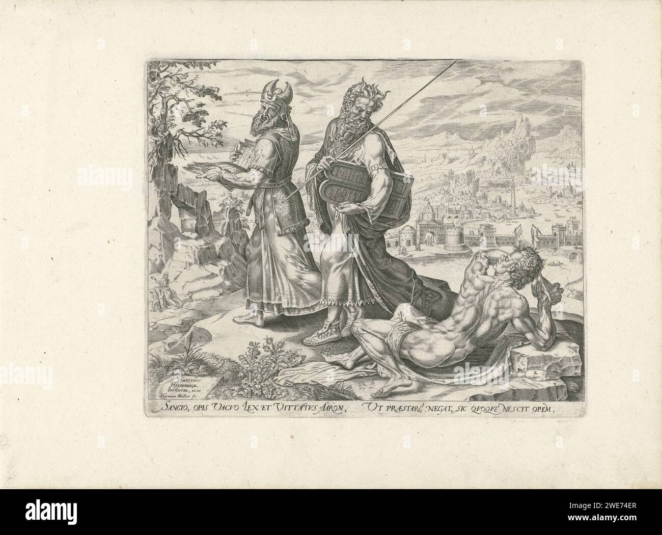 The wounded man passed by by Moses and Aaron, Harmen Jansz Muller ...