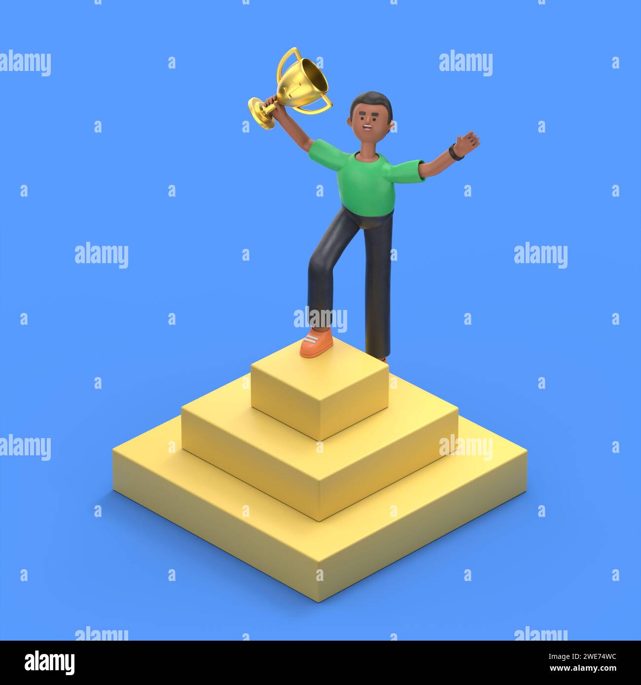 isometric 3D illustration on a blue background,3D illustration of ...