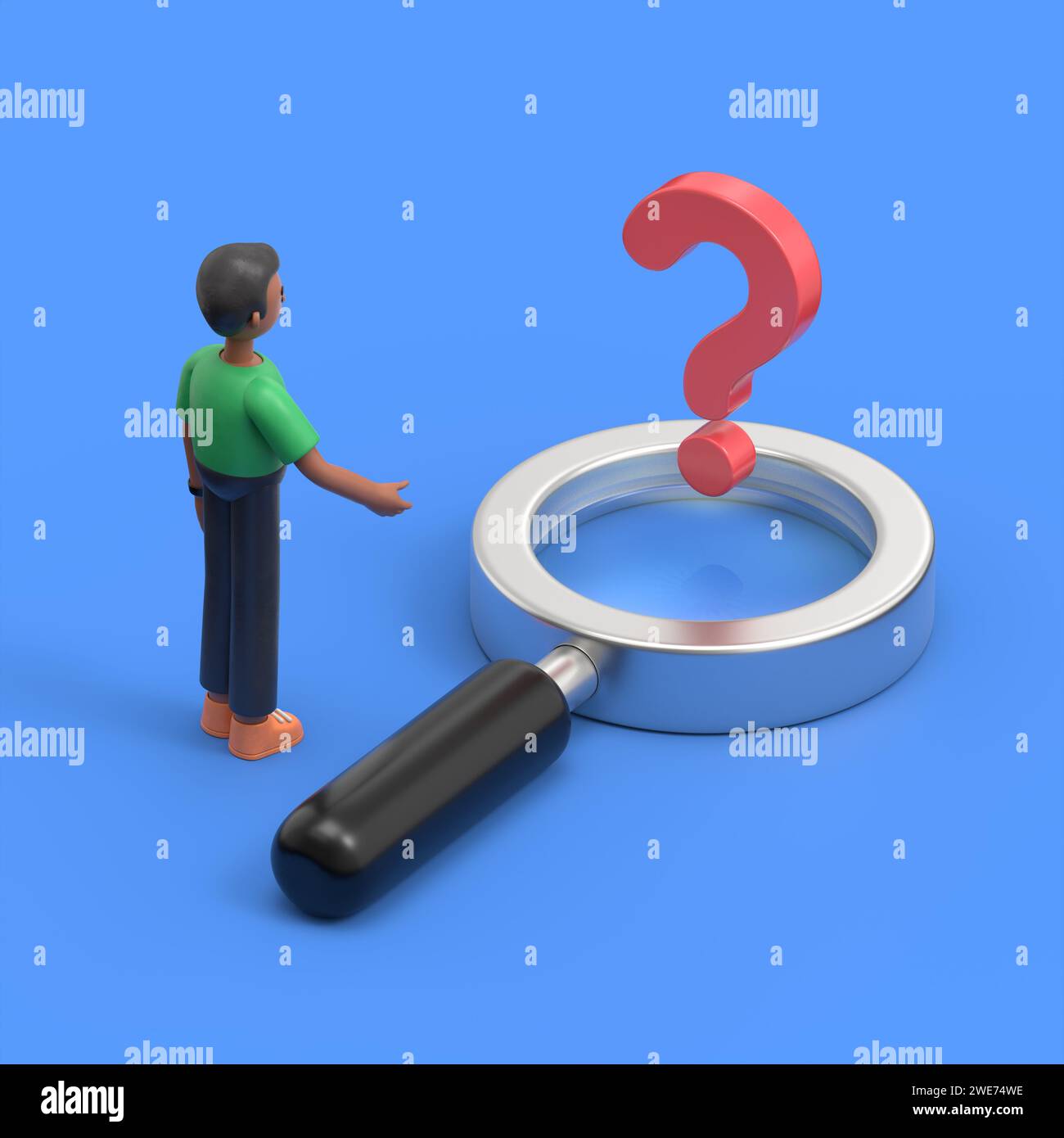 3d man with magnifying glass hi-res stock photography and images - Alamy