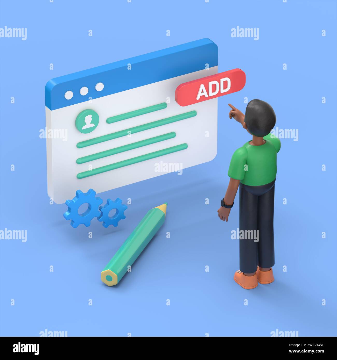 isometric 3D illustration on a blue background,3D illustration of ...