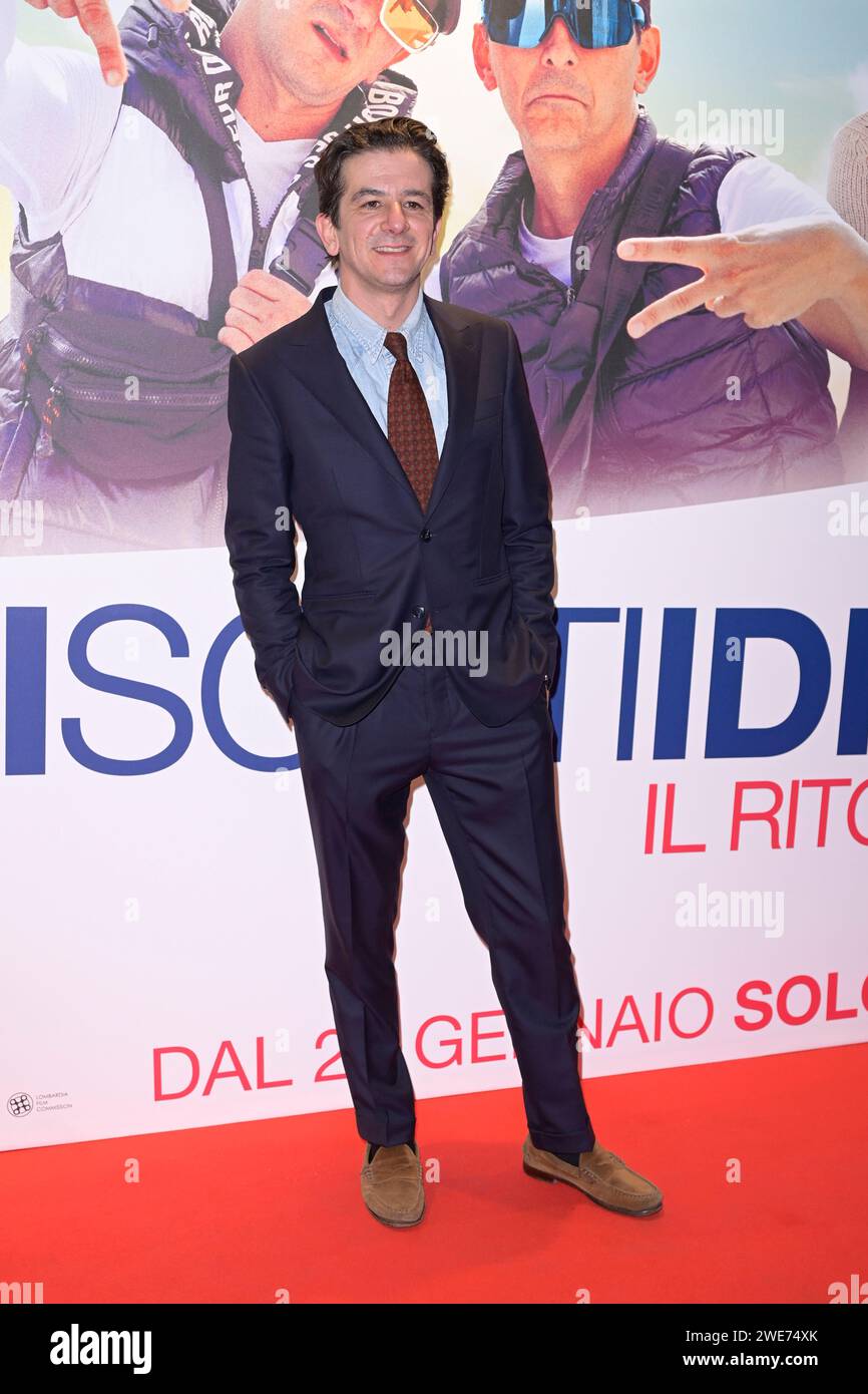 Rome, Italy. 23rd Jan, 2024. Francesco Mandelli attends at the red ...