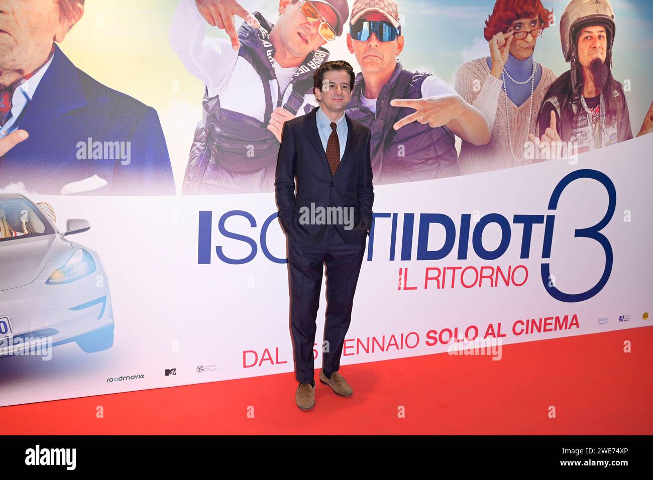 Rome, Italy. 23rd Jan, 2024. Francesco Mandelli attends at the red ...