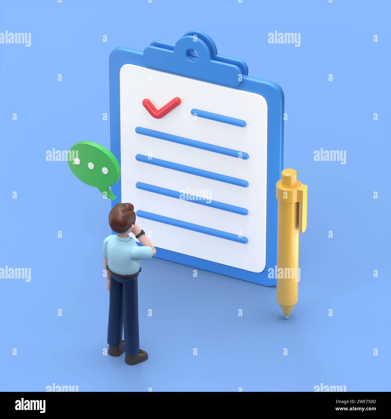 3d man standing check mark hi-res stock photography and images - Alamy