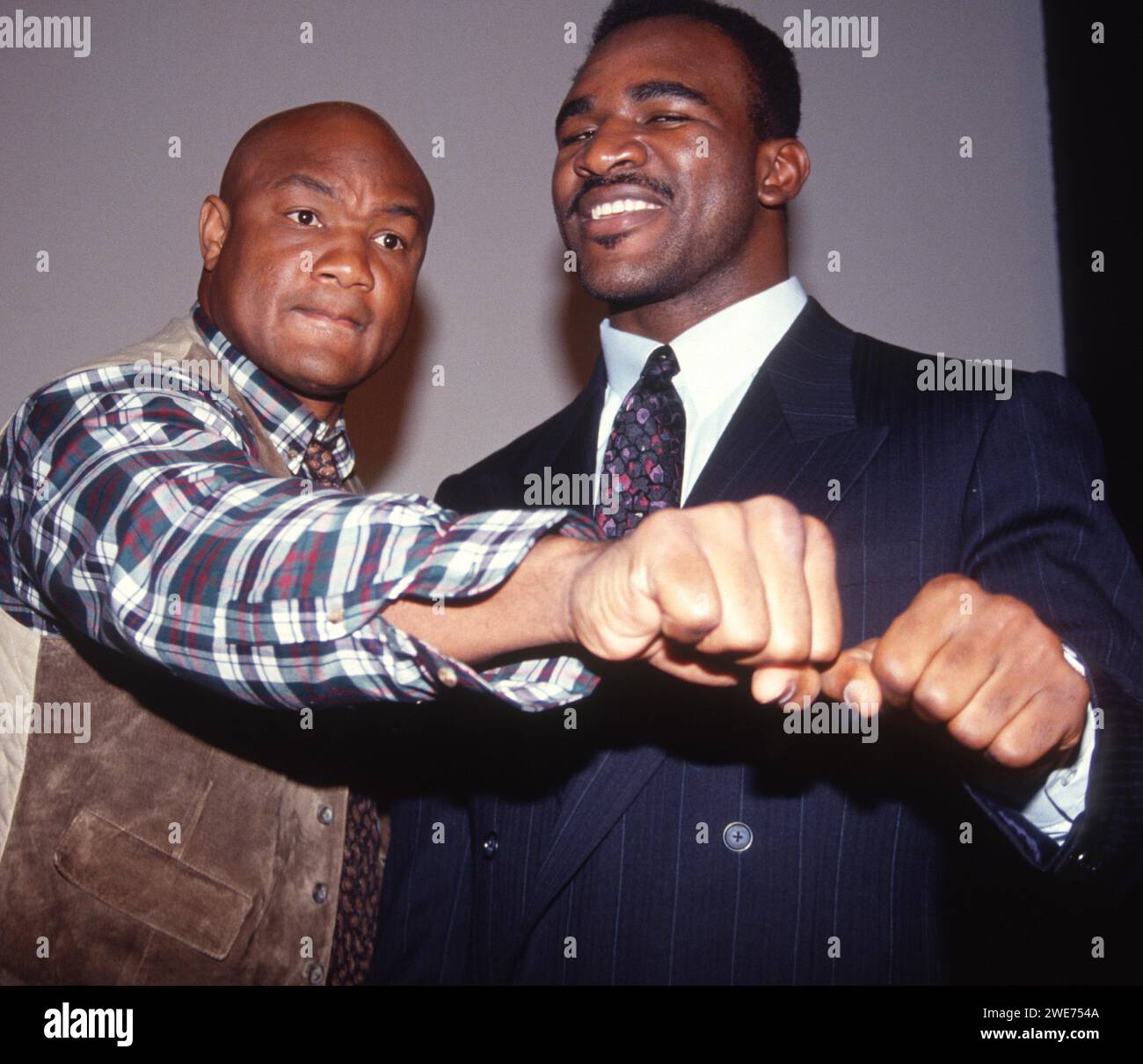 1990 George Foreman Evander Holyfield John Barrett/PHOTOlink.net Stock ...