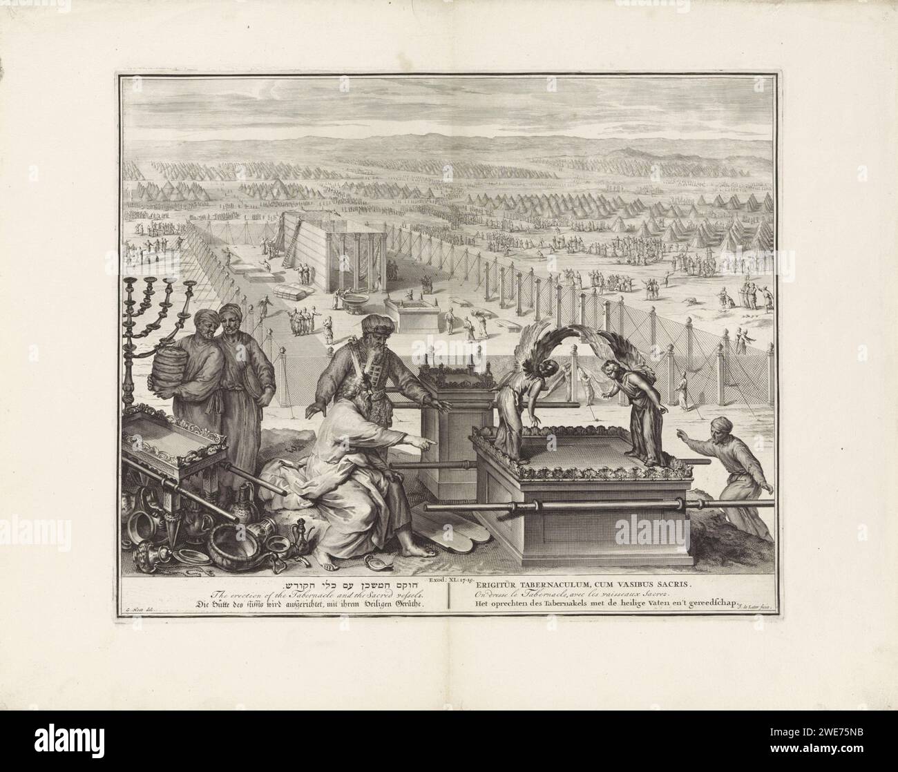 Mozes sets up the tabernacle, Jacob de Later, after Gerard Hoet (I ...