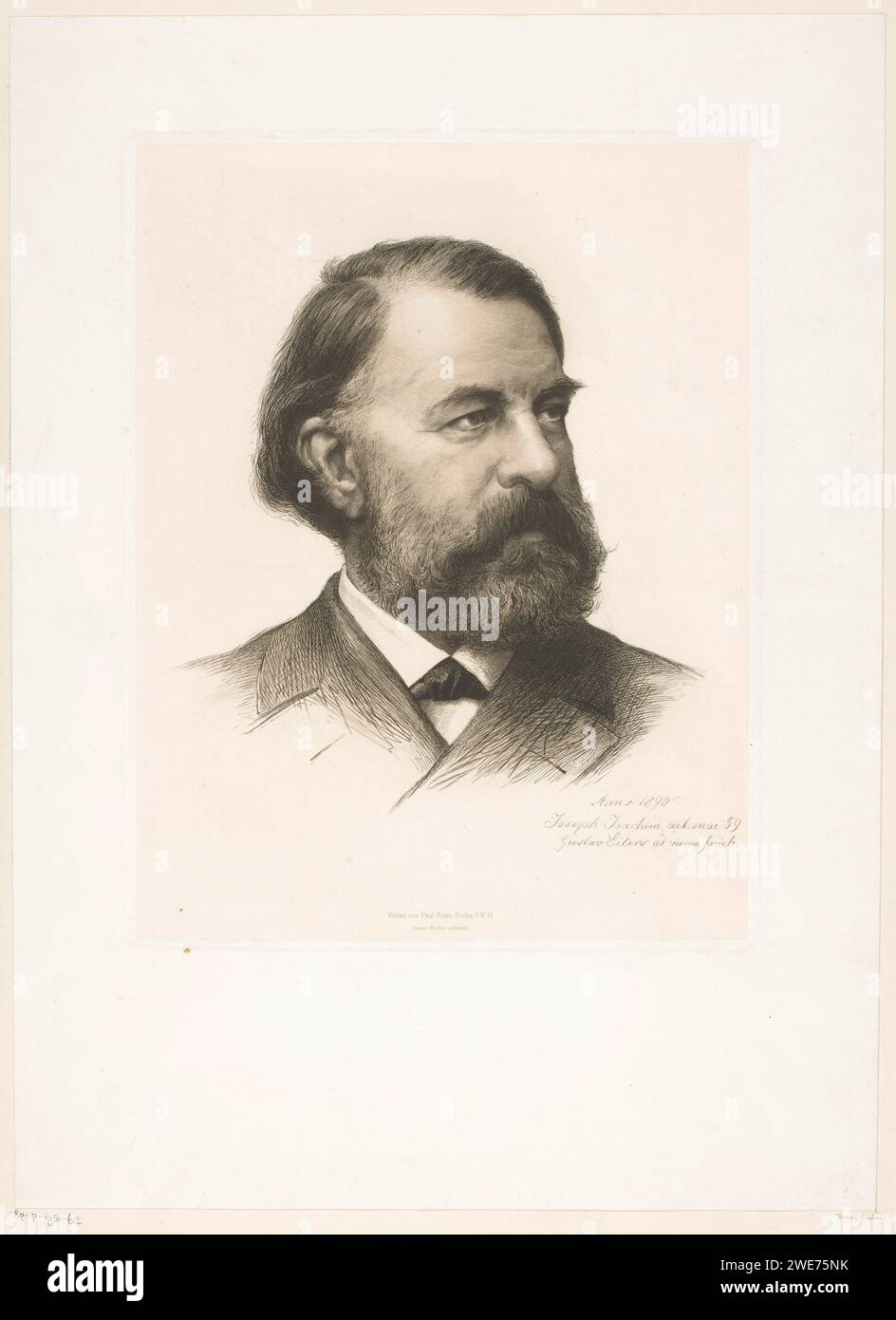 Portrait of Joseph Joachim at the age of 59, Gustav Eilers, 1890 print ...