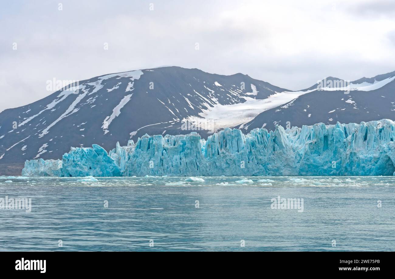 Dramatic Ice Columns on a Glacial Front on Monacobreen in the Svalbard ...