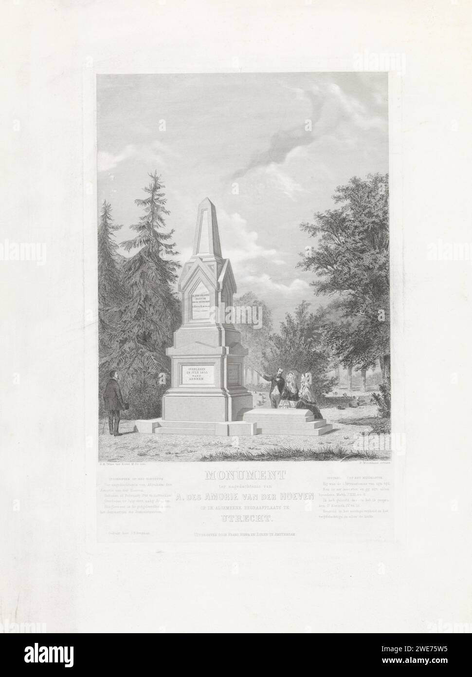 Grave monument for Abraham des Amorie van der Hoeven (I), Frans Molenaar (1821-1886), after ...