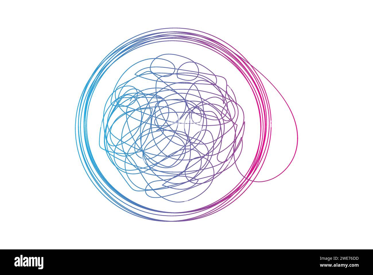 Chaotically tangled line drawing vector illustration Stock Vector Image ...