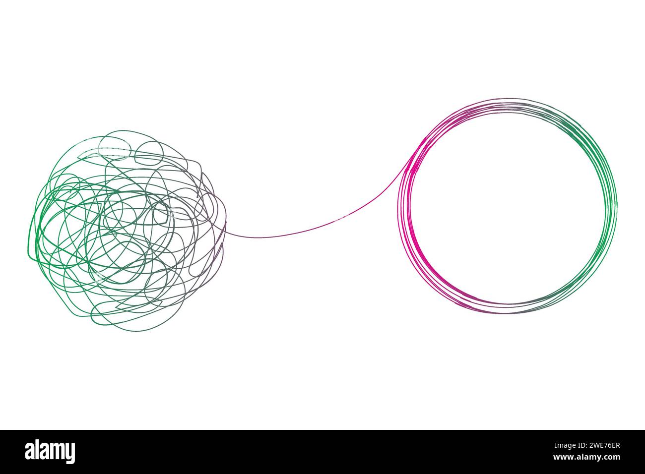 Chaotically tangled line drawing vector illustration Stock Vector Image ...