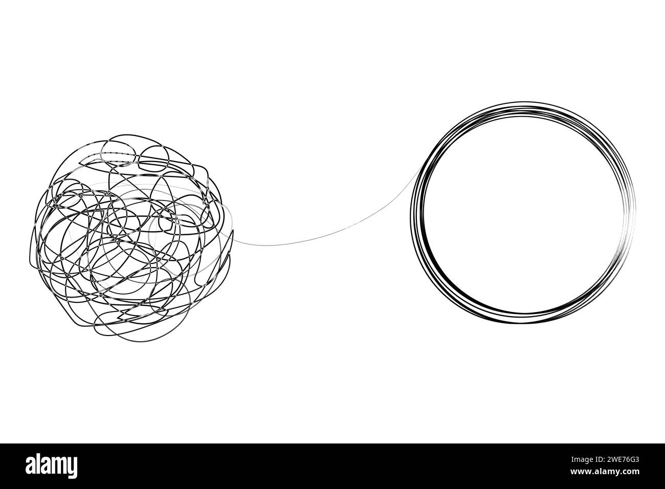 Chaotically tangled line drawing vector illustration Stock Vector Image ...