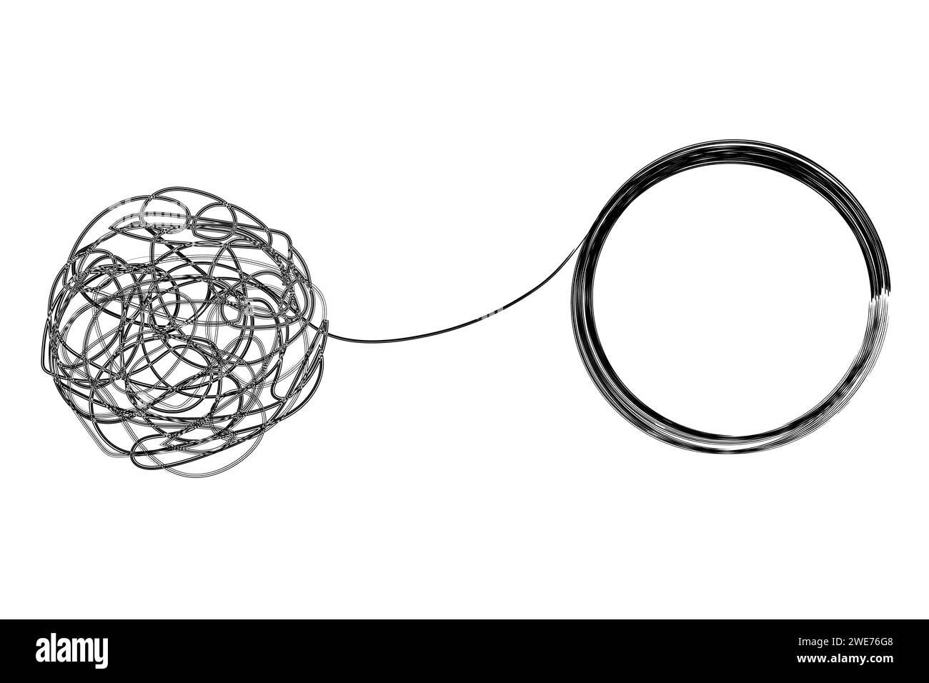 Chaotically tangled line drawing vector illustration Stock Vector Image ...