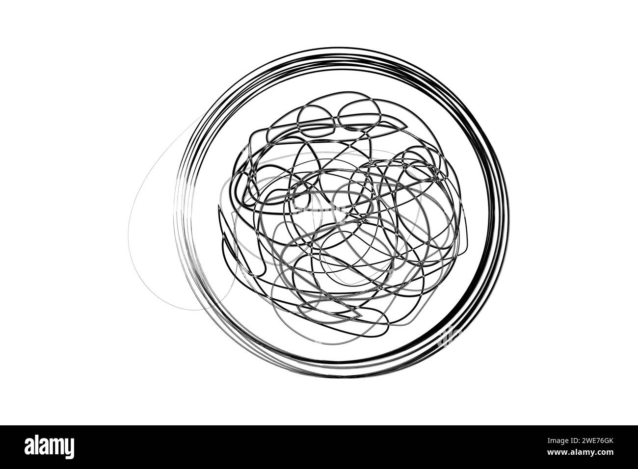 Chaotically tangled line drawing vector illustration Stock Vector Image & Art - Alamy