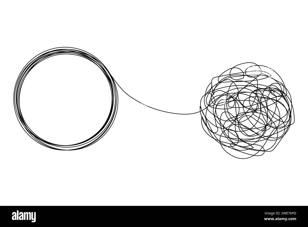 Chaotically tangled line drawing vector illustration Stock Vector Image ...