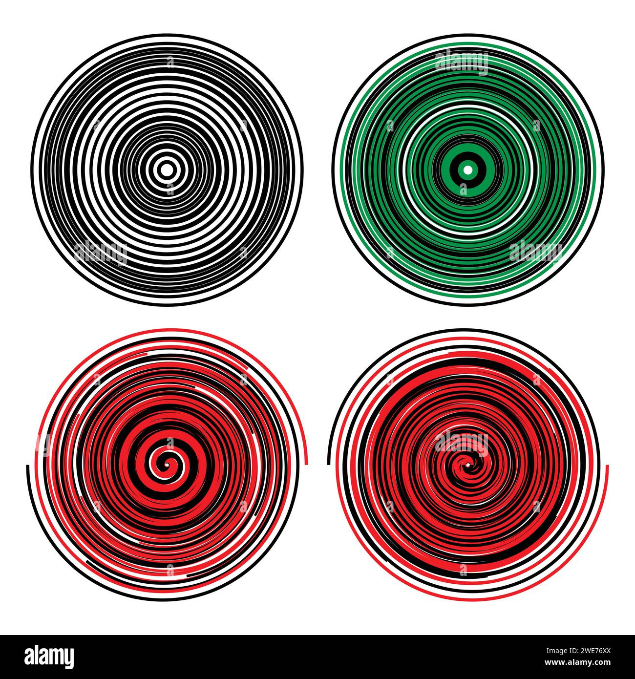 Concentric Random Circles With Dynamic Lines Vortex Circular Swirl