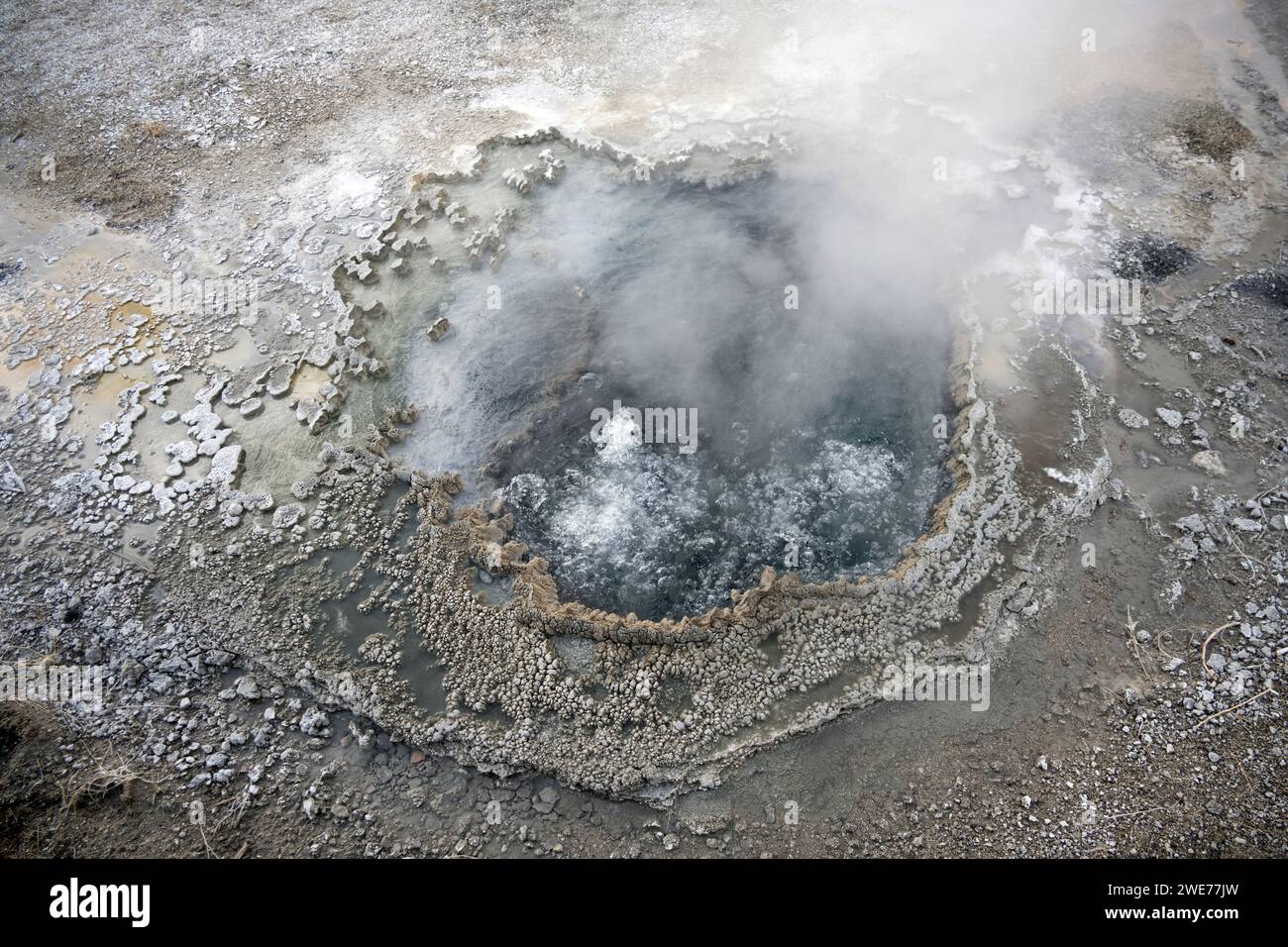 Stream rising from geyser Stock Photo - Alamy