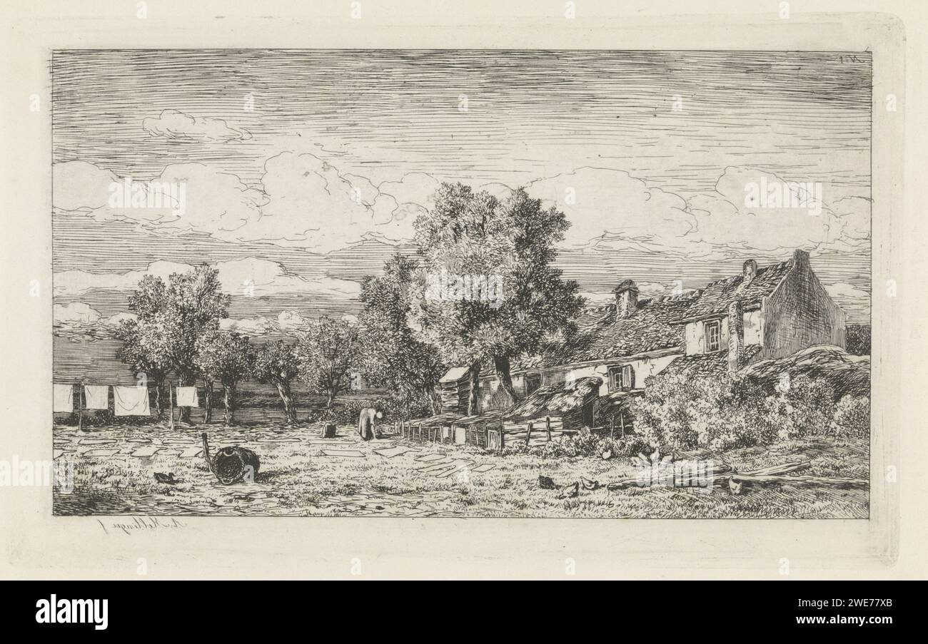 Baleveld, Alexander Mollinger, 1846 - 1867 print On a bleaching field ...