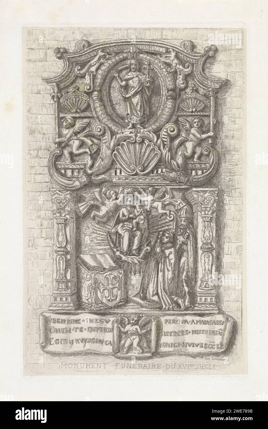Burial monument with the coronation of Maria in Reliëf, Arnoud ...