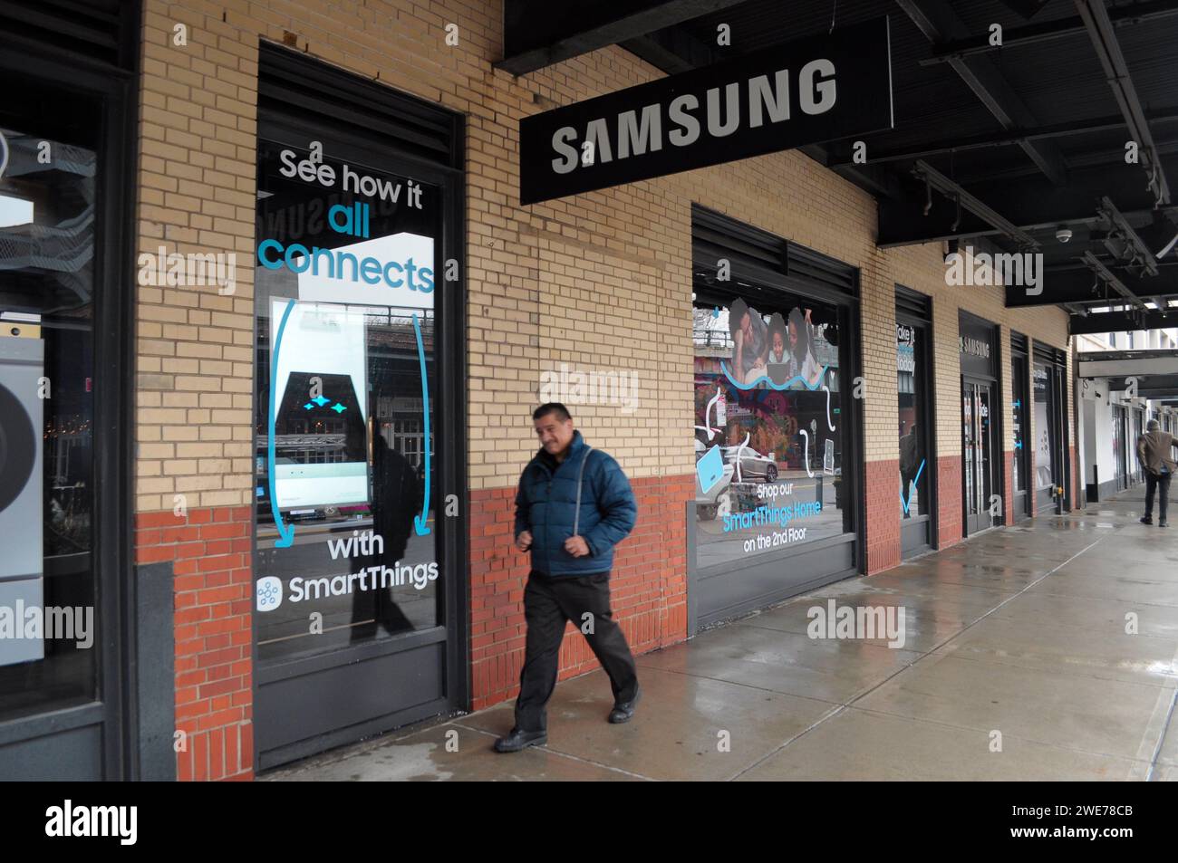 New York, United States. 23rd Jan, 2024. A pedestrian walks past the ...