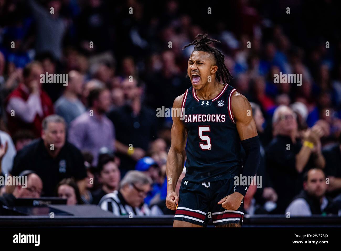 Columbia, SC, USA. 23rd Jan, 2024. South Carolina Gamecocks guard ...
