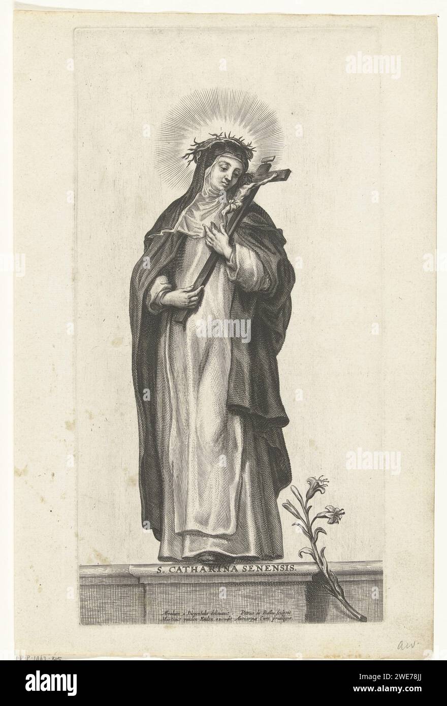 Saint Catharina van Siena with Crucifix, Pieter de Bailliu (I), After ...