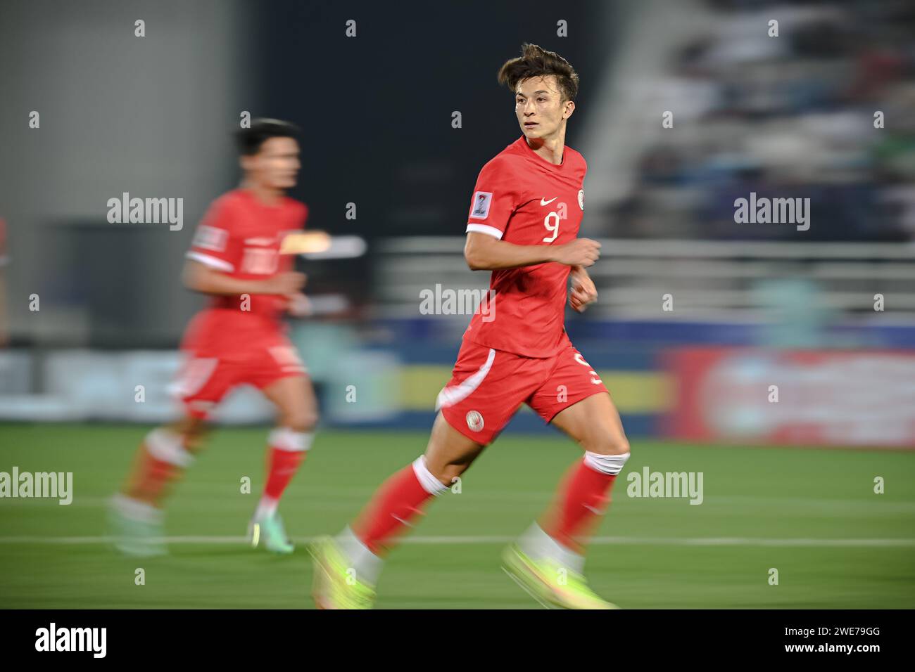 Doha, Qatar. 23rd Jan, 2024. Matt Orr of China's Hong Kong moves during the Group C match ...