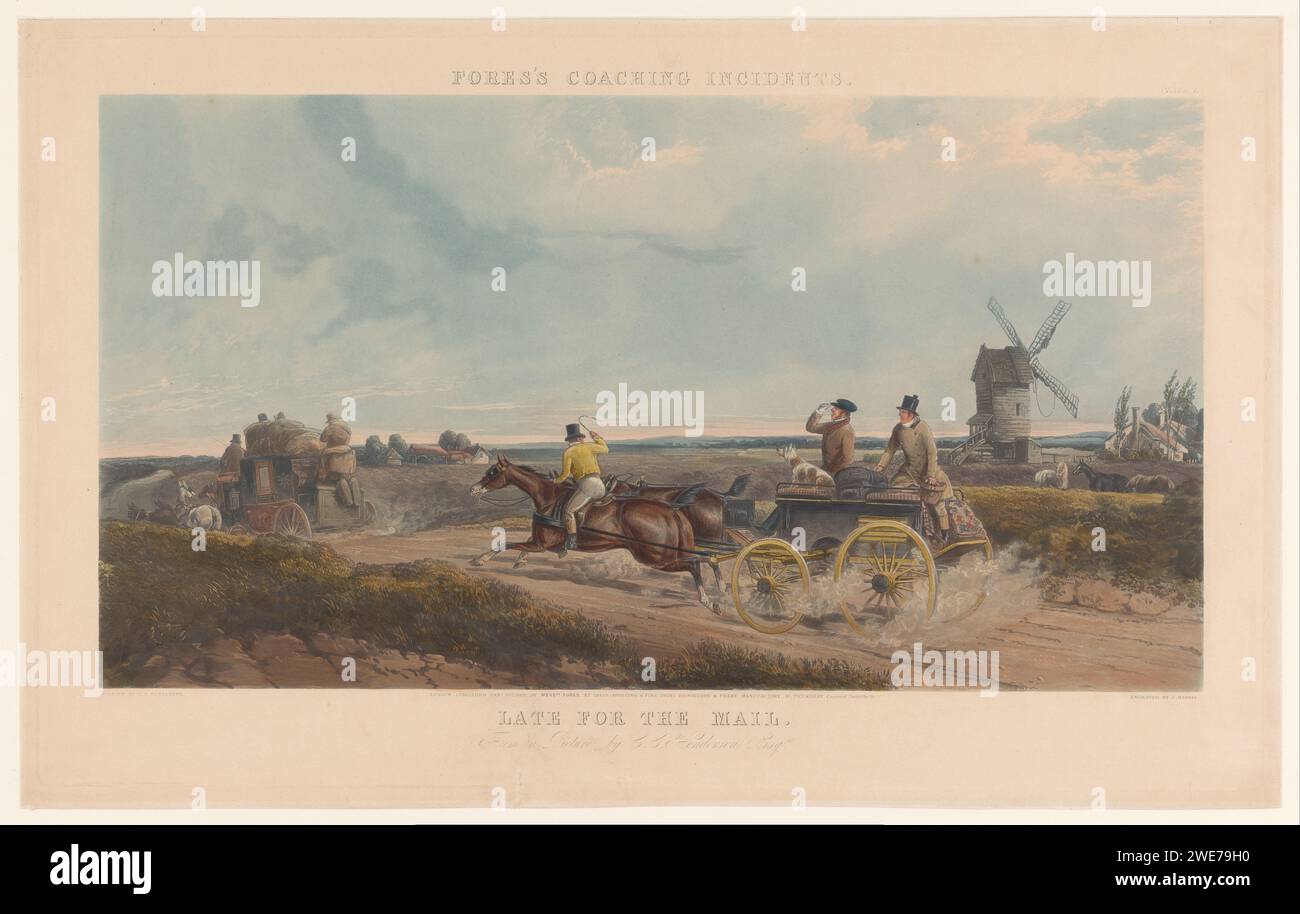 Two loaded carriages on a country road, John Harris, After Charles ...