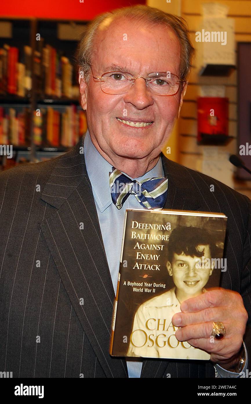 New York, New York, USA. 23rd Jan, 2024. CBS anchor CHARLES OSGOOD book ...