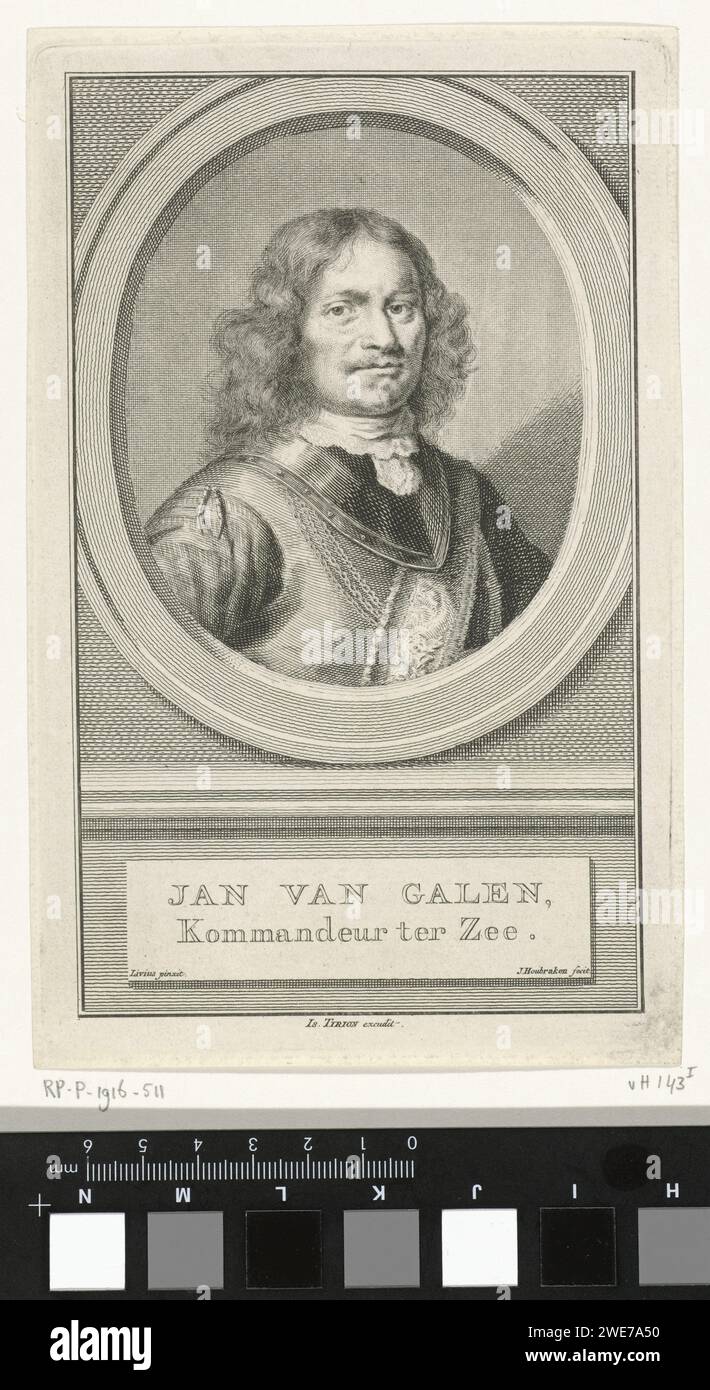 Portrait of Johan van van Galen, Jacob Houbraken, After Livius, 1749 ...