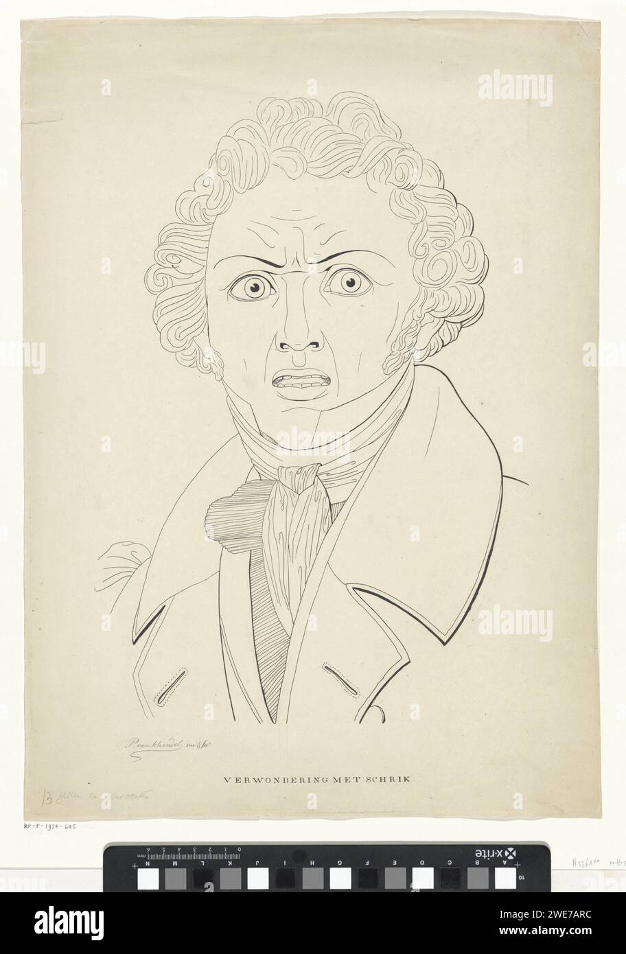 Vranty man, Petrus van Schendel, 1834 print Bust of a shocking man. He ...